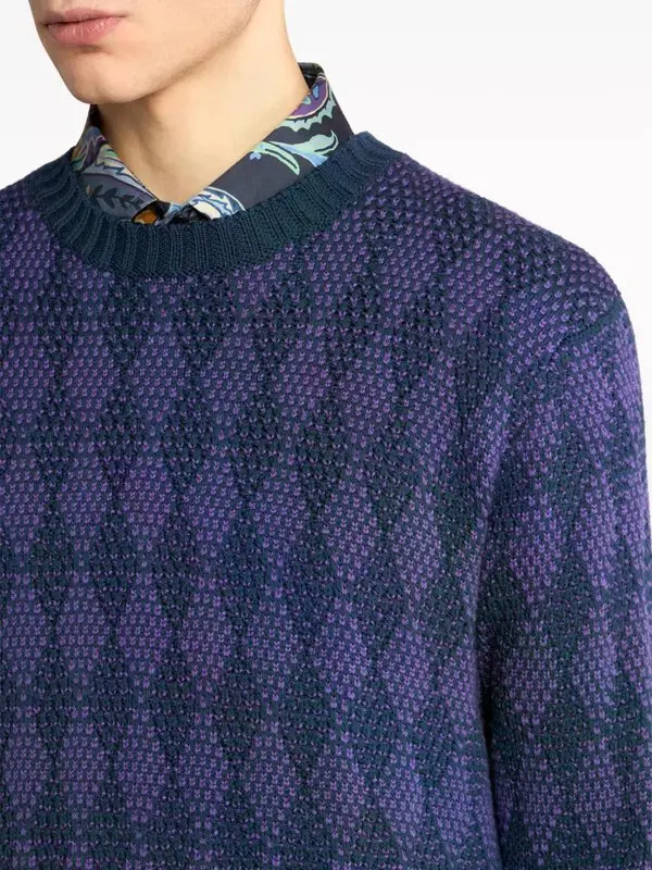 Etro Jacquard Diamond-pattern Sweater