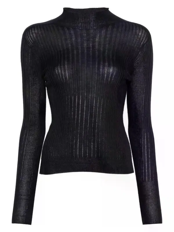 Peserico Ribbed Mock-neck Top