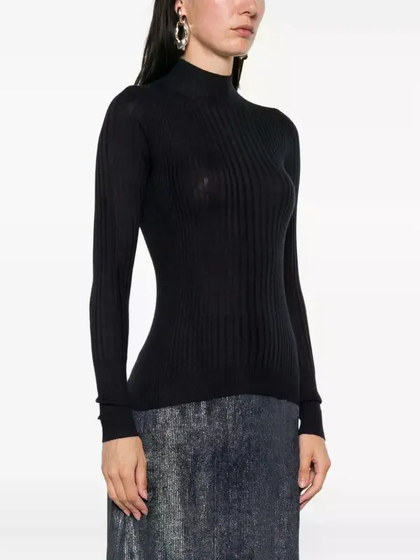 Peserico Ribbed Mock-neck Top