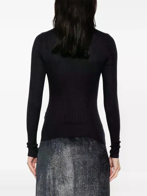 Peserico Ribbed Mock-neck Top