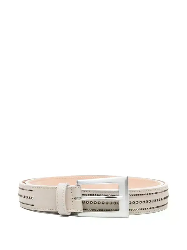 Peserico Perforated Calfskin Belt - Neutrals