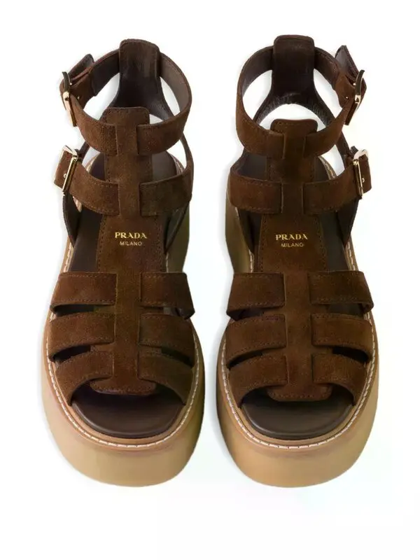Prada Suede Gladiator Platform Sandals