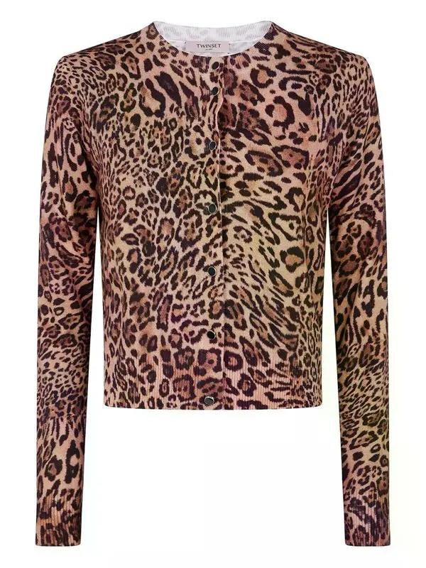TWINSET Leopard-print Button-front Cardigan