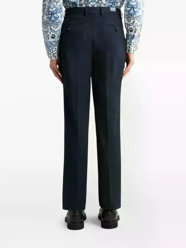 Etro Paisley-jacquard Tailored Trousers - Blue