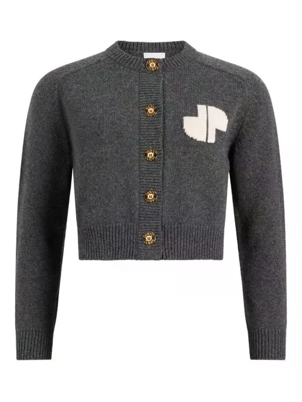 PATOU Intarsia-embellished Cardigan - Grey