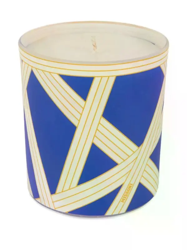 Missoni Striped-pattern Candle - Blue