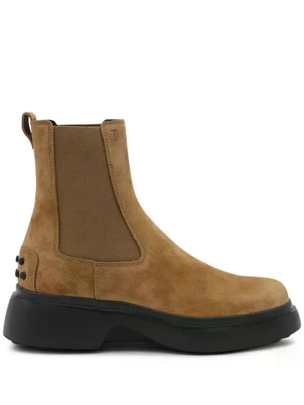 TOD'S Elastic-panel Chelsea Boots - Neutrals