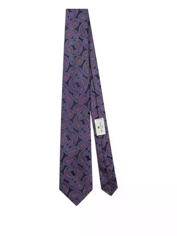 Etro Paisley Jacquard Tie - Red