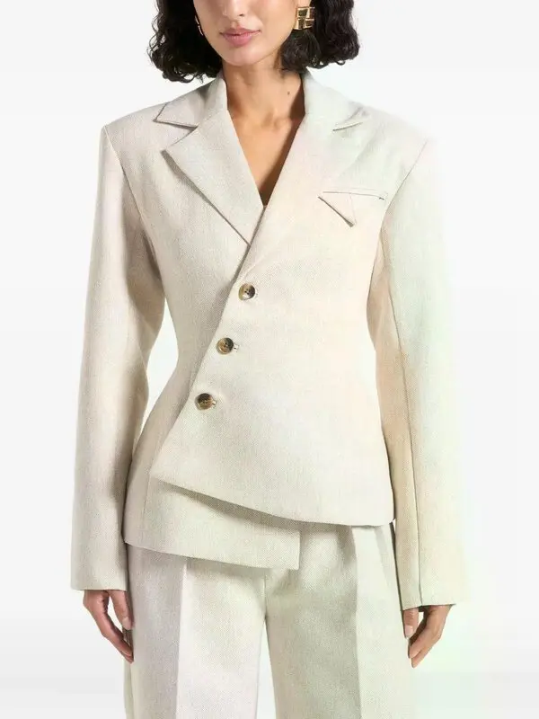 Manière De Voir Manier De Voir Thalia Asymmetric Double Breasted Blazer - Neutrals