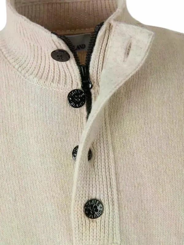 Stone Island Buttoned Turtleneck Sweater