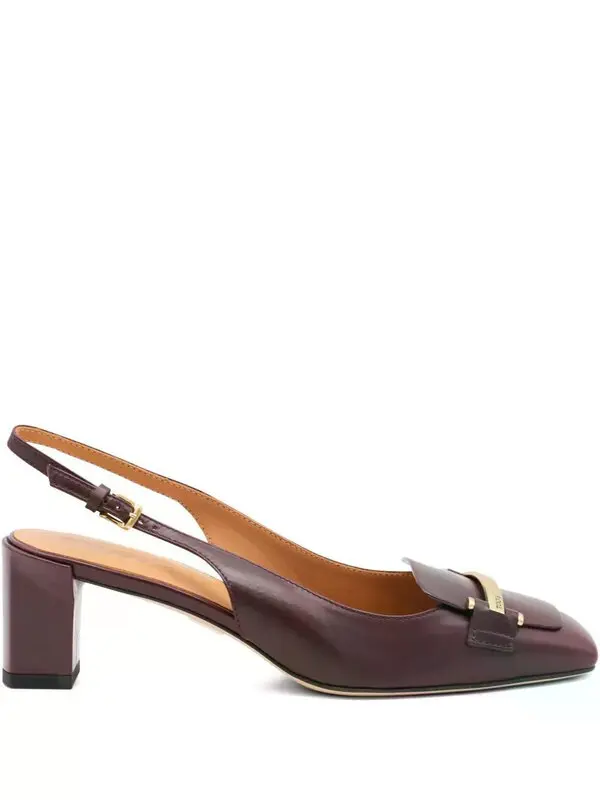 TOD'S 50mm Gold-bar Slingback Pumps - Brown