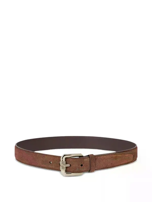 Etro Paisley-pattern Suede Belt - Brown