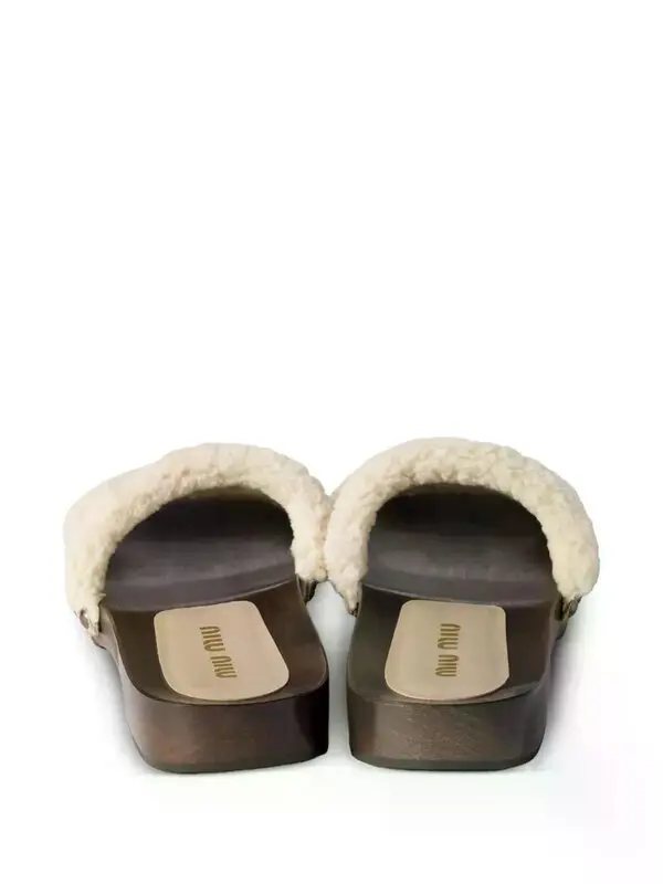 Miu Miu Suede Clog Sandals - Brown