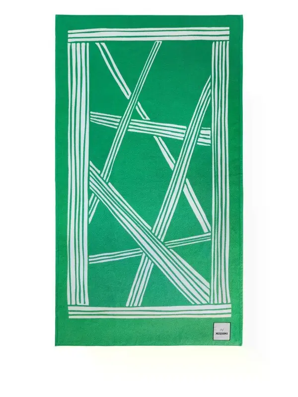 Missoni Striped Geometric Bath Towel - Green