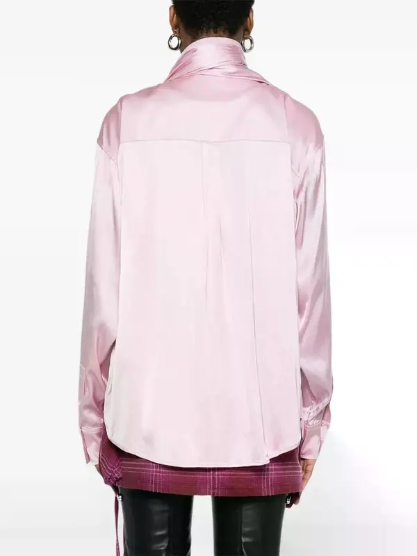 Acne Studios Scarf-detail Satin Blouse