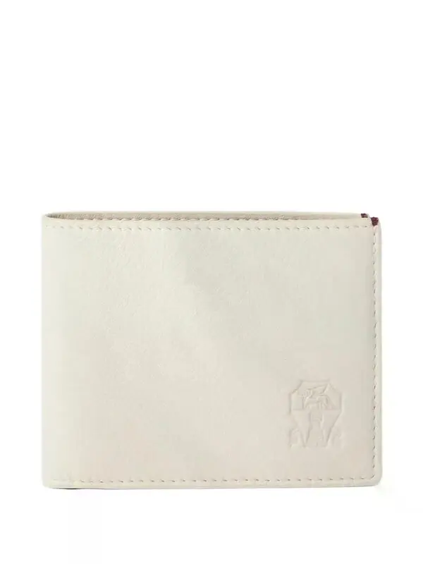 Brunello Cucinelli Logo-debossed Leather Wallet - White