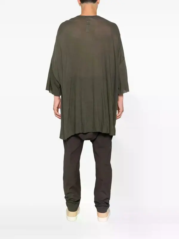 Rick Owens Raw-cut Organic Cotton T-shirt - Green