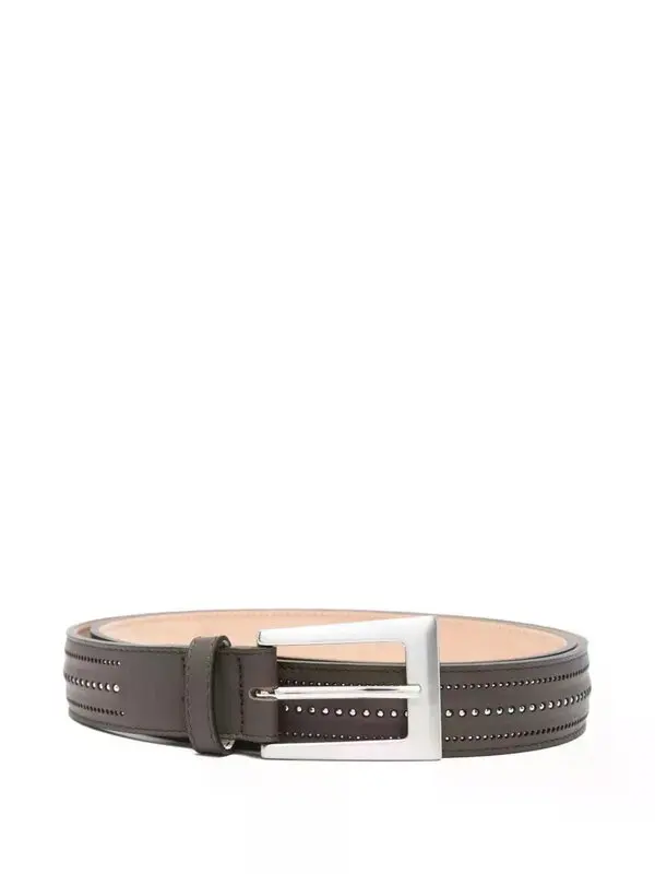 Peserico Studded Leather Belt - Brown
