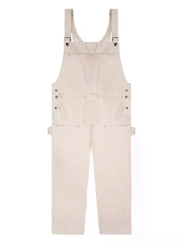 SOUTH2 WEST8 Cotton Canvas Button Overalls - Neutrals