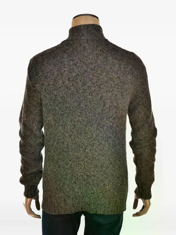 Fedeli High-neck Quarter-button Sweater