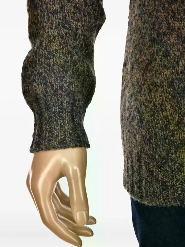 Fedeli High-neck Quarter-button Sweater