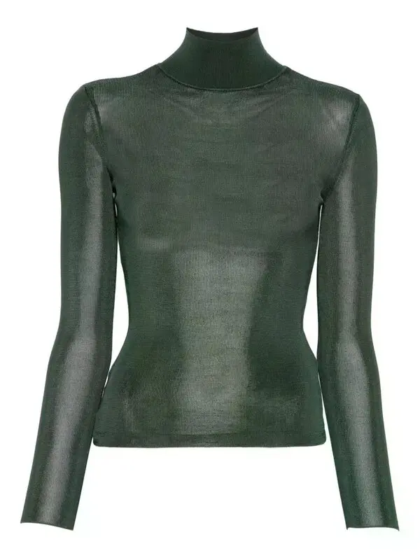 SELF-PORTRAIT Ribbed Turtleneck Top