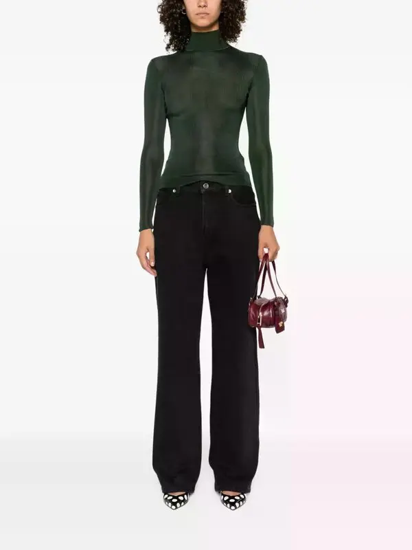 SELF-PORTRAIT Ribbed Turtleneck Top