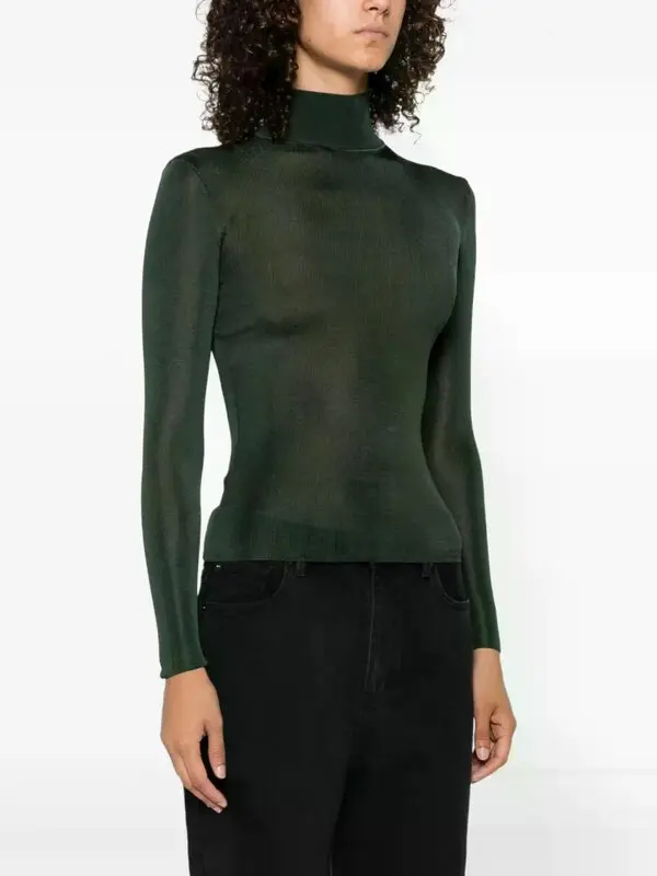 SELF-PORTRAIT Ribbed Turtleneck Top