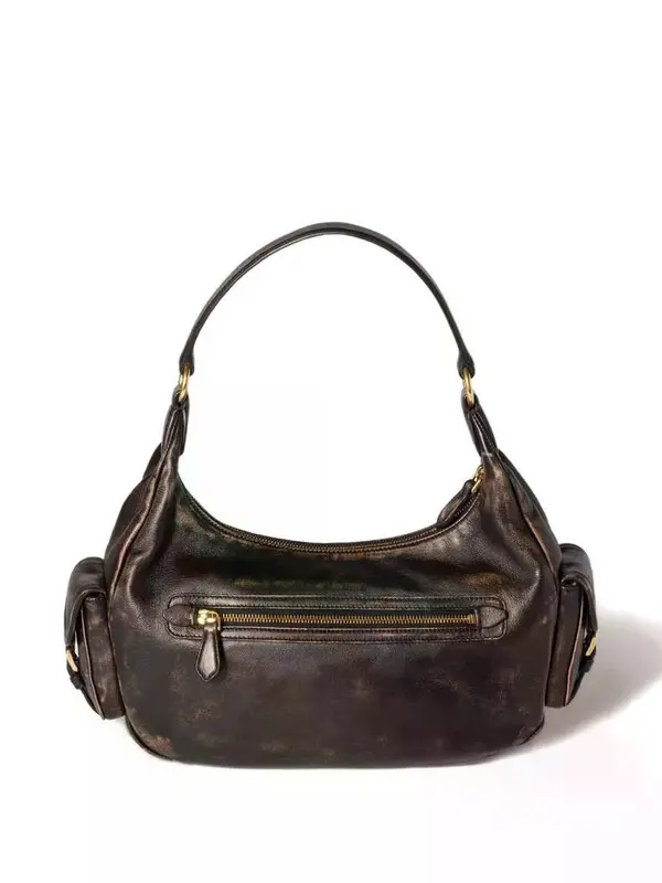 Miu Miu Pocket Lambskin Shoulder Bag - Brown