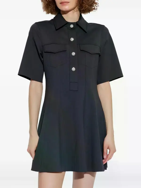 GANNI Embellished Mini Dress - Black