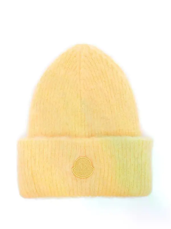Moncler Logo-patch Beanie - Yellow