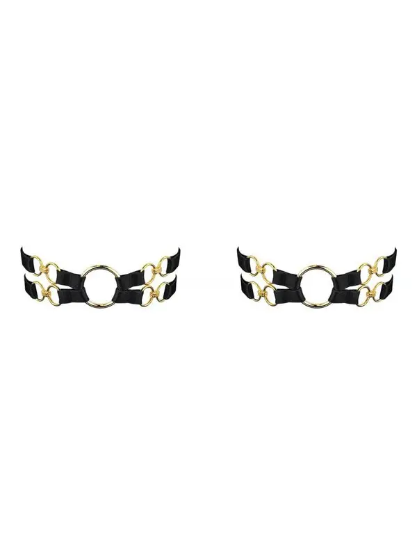 BORDELLE Nara Ring-detail Garters - Black