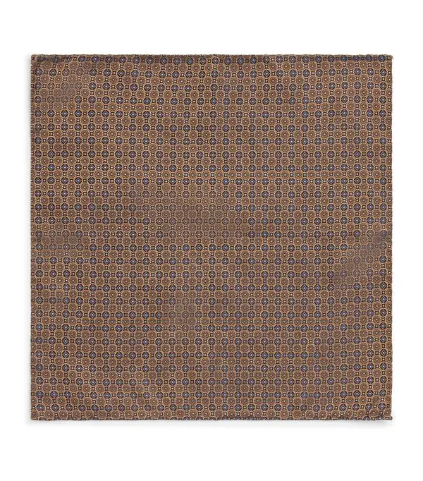 Pal Zileri Silk Jacquard Pocket Square - Brown