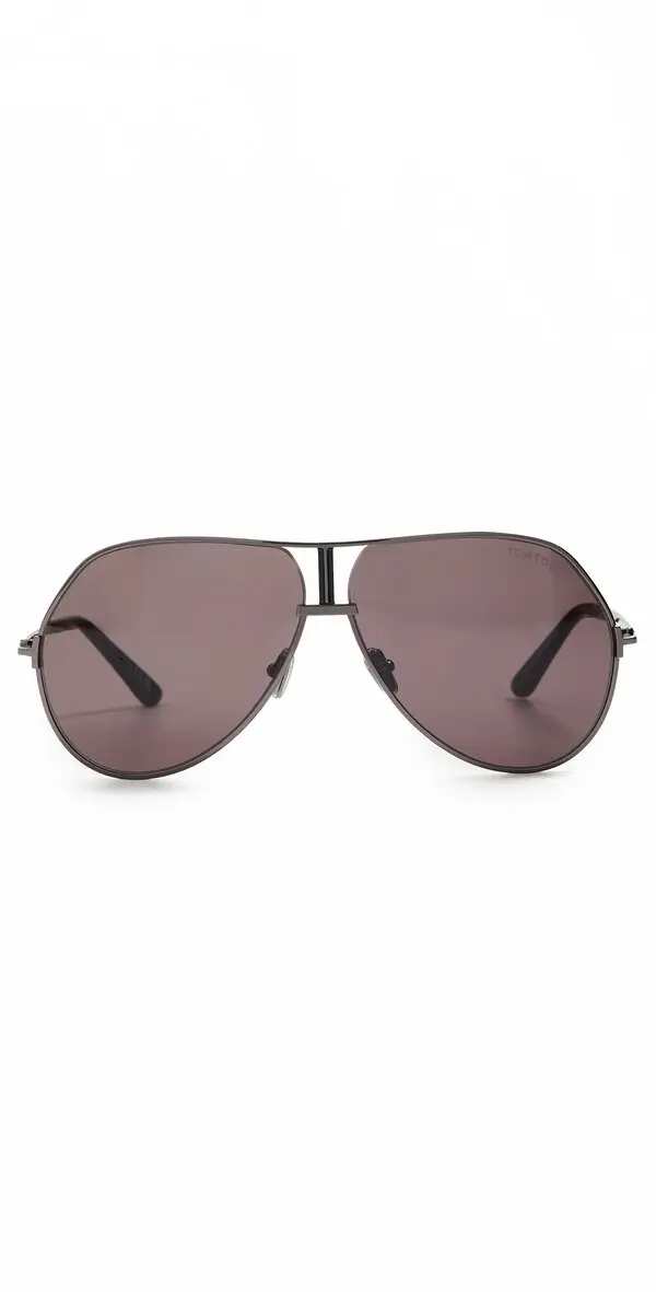 TOM FORD Aviator Sunglasses - Shiny Dark Gunmetal