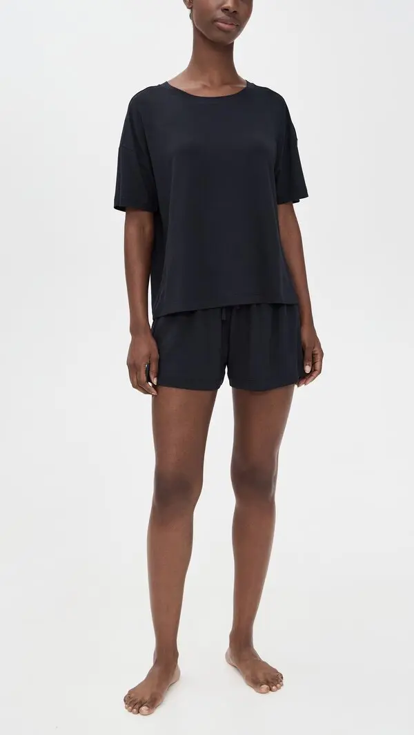 Eberjey Relaxed Jersey Shorts - Black