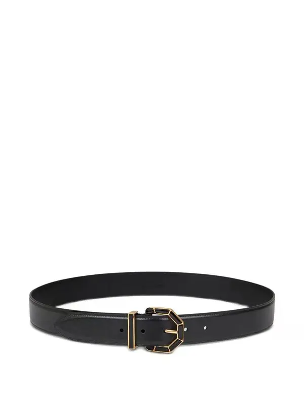 Etro Geometric Buckle Leather Belt - Black