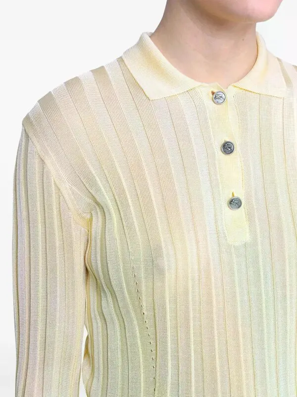 Etro Ribbed Polo Shirt - Neutrals
