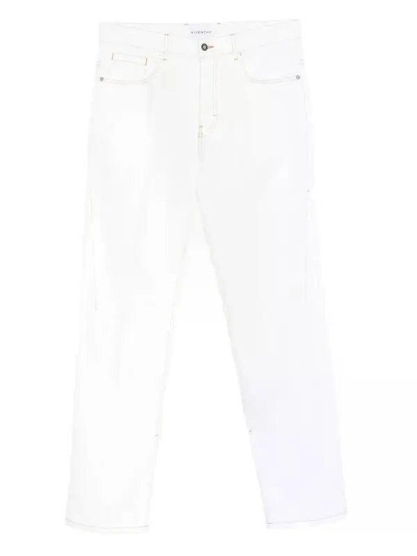 Givenchy Contrast-stitching Straight-leg Jeans - White