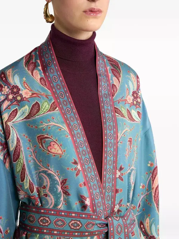 Etro Paisley-print Belted Coat