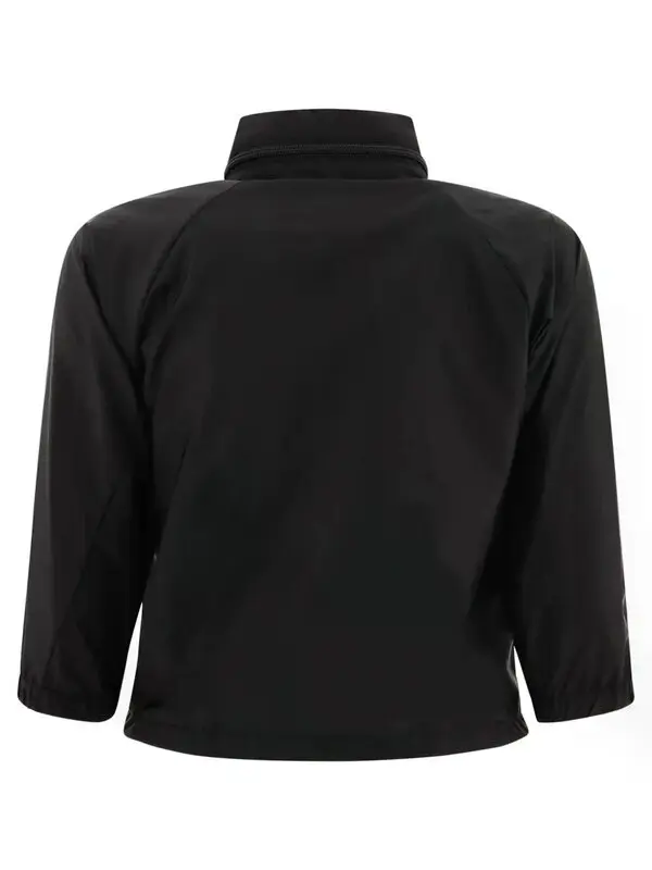 Prada Cropped Re-nylon Rain Jacket With Enameled Triangle Logo