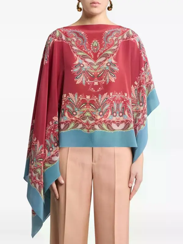 Etro Paisley-print Asymmetric Blouse - Red