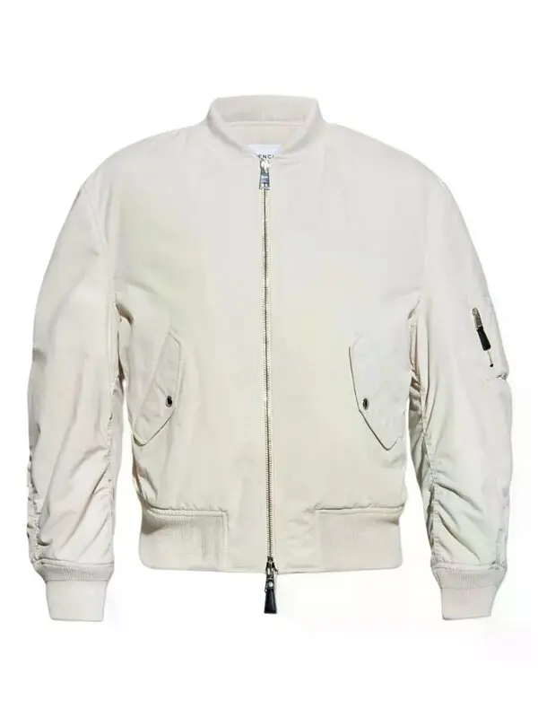 Givenchy Embroidered-logo Bomber Jacket - Neutrals