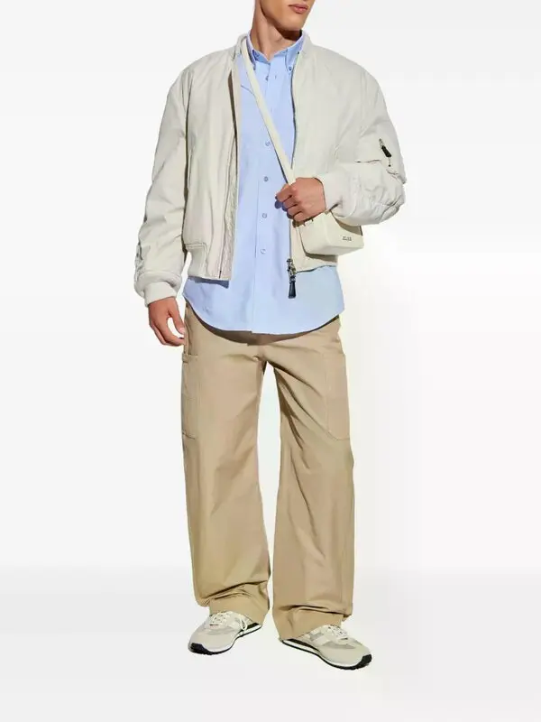 Givenchy Embroidered-logo Bomber Jacket - Neutrals