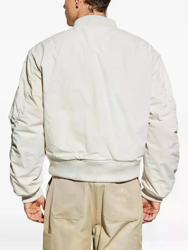 Givenchy Embroidered-logo Bomber Jacket - Neutrals