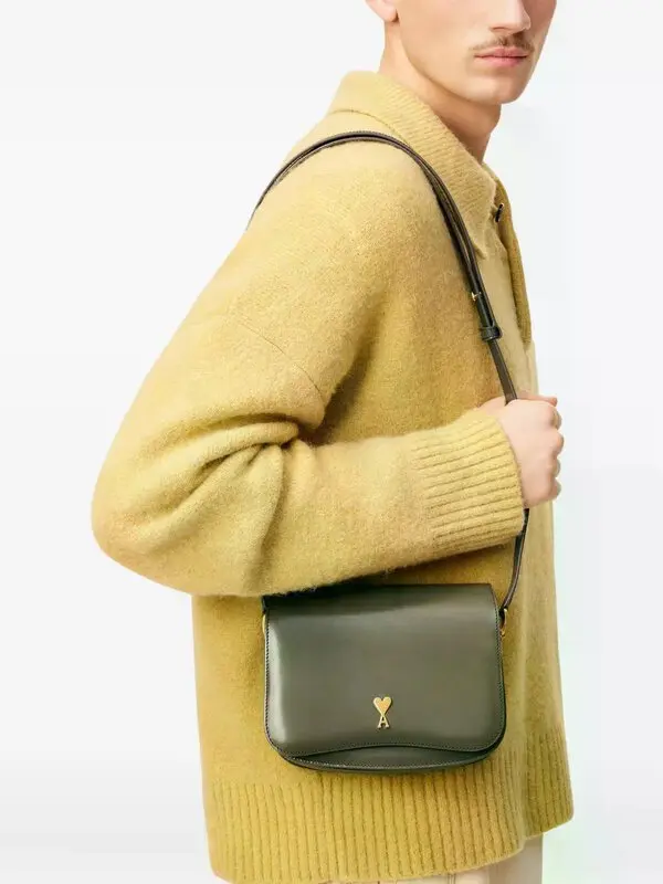 AMI Paris Paris Glazed Leather Bag