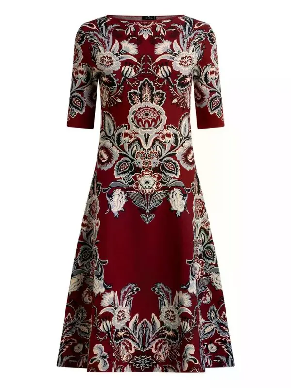 Etro Jacquard Floral Midi Dress