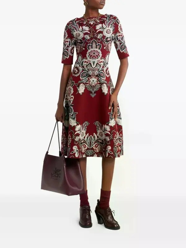 Etro Jacquard Floral Midi Dress