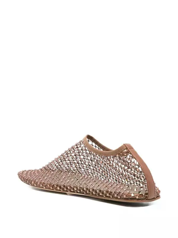 Christopher Esber Minette Crystal-embellished Ballet Flats - Brown