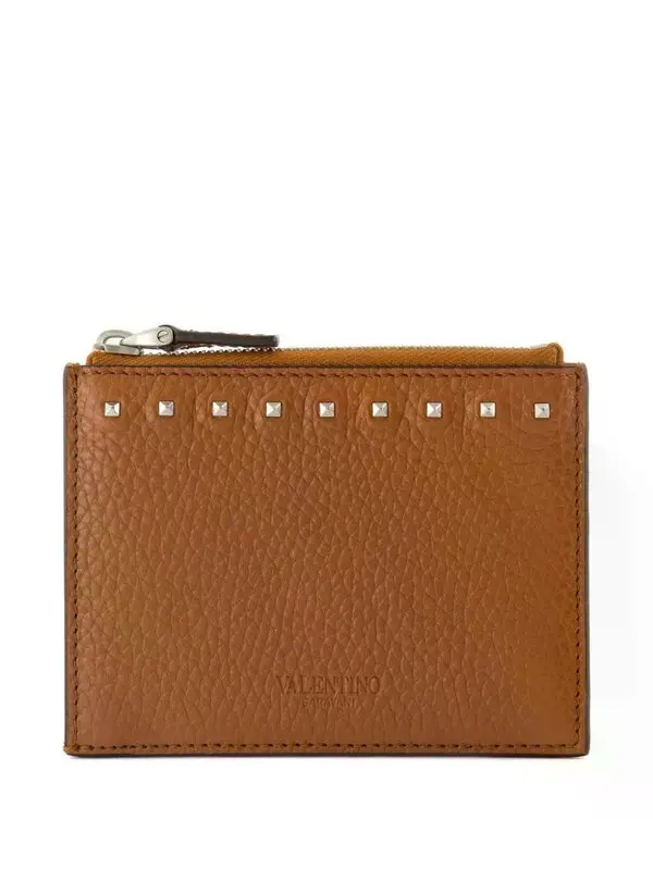 Valentino Garavani Rockstud Card Holder - Brown