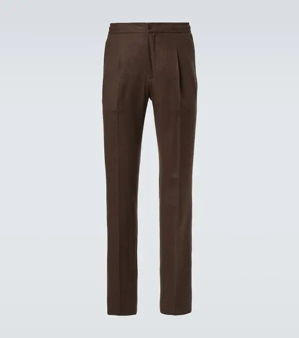 Rubinacci Virgin Wool Flannel Tapered Pants